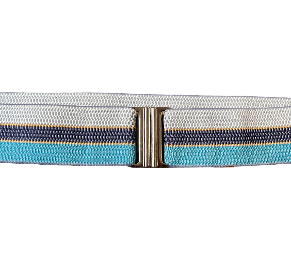 Cinturón elástico modelo bee azul petróleo, gris, amarillo y negro ...